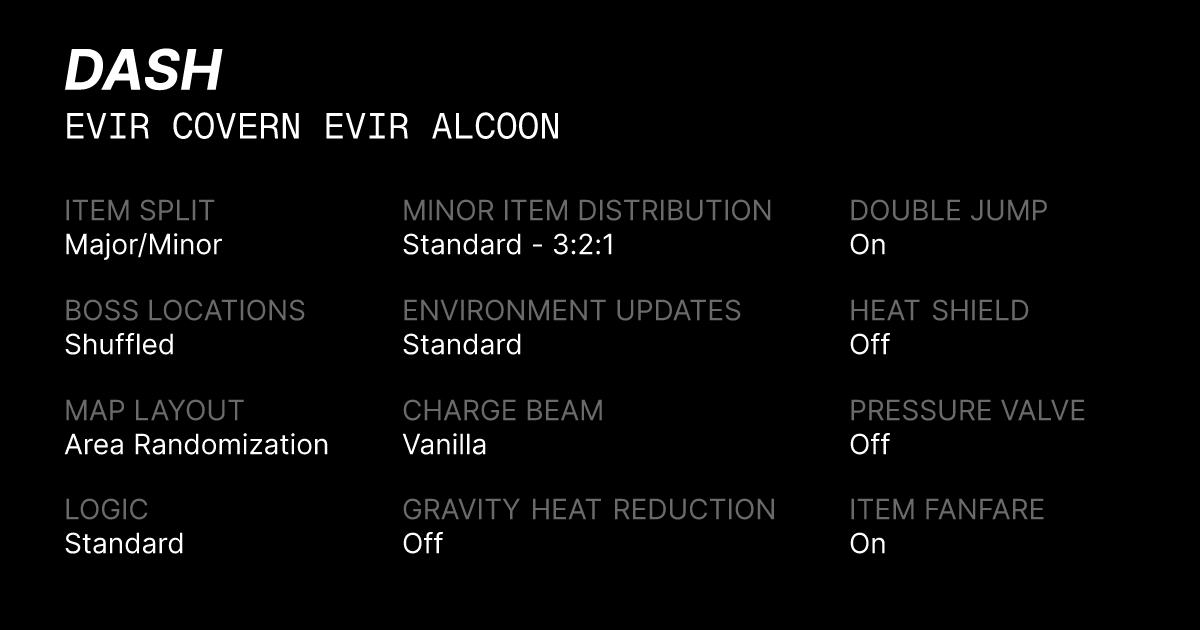 DASH Randomizer Seed